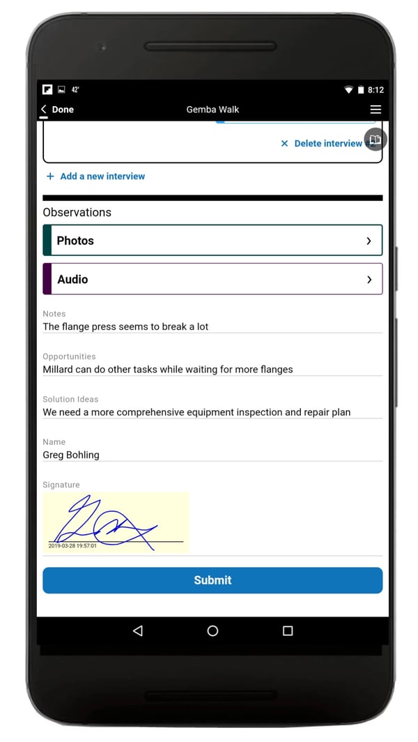 Gemba Walk App: Checklist Template for Manufacturing Safety